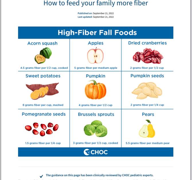 How to feed your family more fiber - CHOC - Children's Health Hub